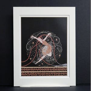 Erte Matted Print 1987 BALLET DANCER ONDEE Rain Shower Ballerina ...