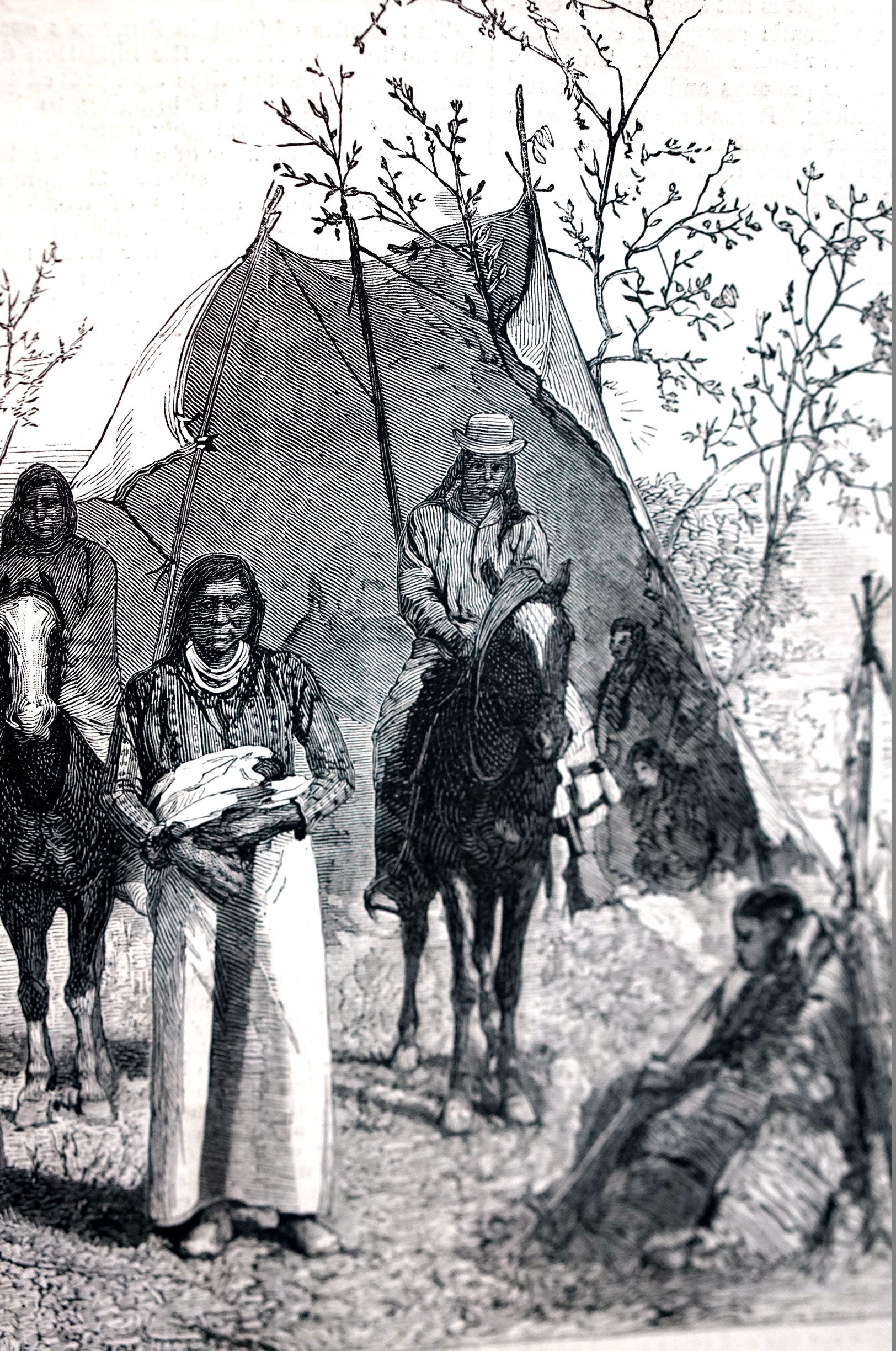 Bannock Indians 1878 INDIAN CAMP TEEPEES Children Antique | Etsy