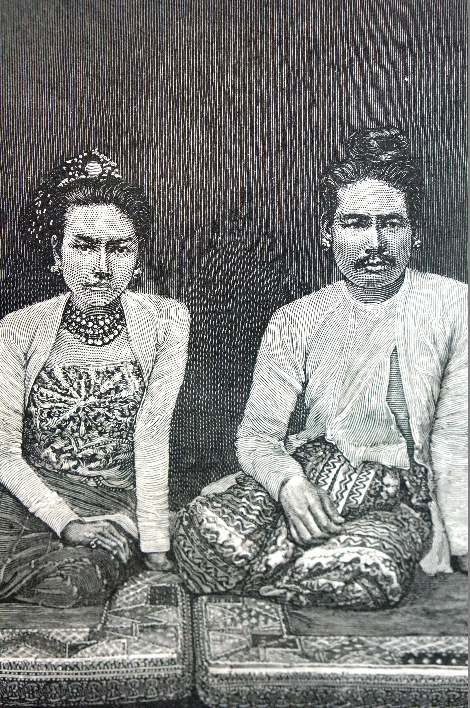 Rangoon Burma 1886 KING THEEBAW and WIFE Burmese Royalty Ladies ...