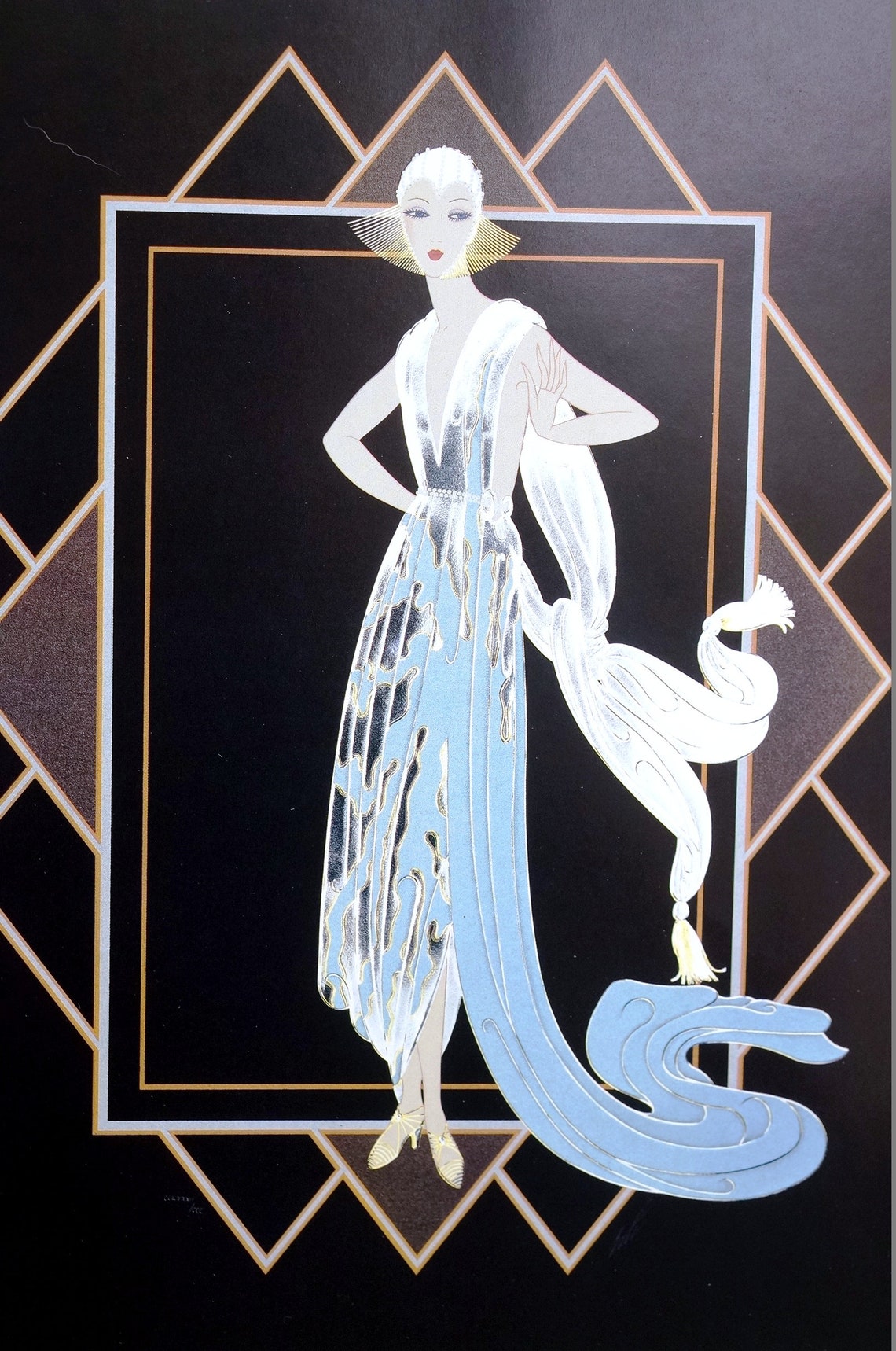 Pair of Erte Matted Prints 1991 FLORIDA and CALIFORNIA | Etsy