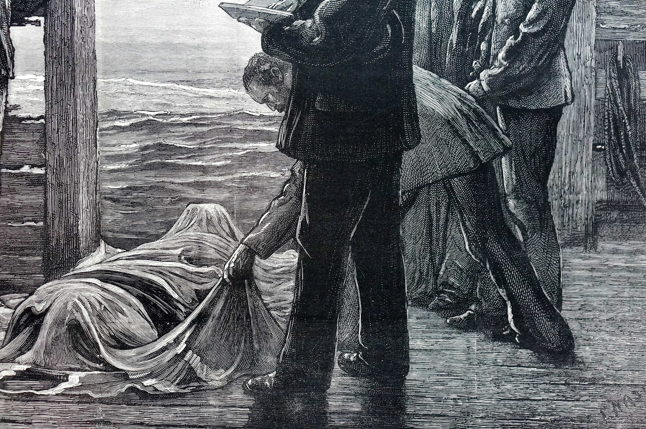 Burial at Sea 1877 DEATH of SAILOR PRAYER Commit Body to Deep Religious ...