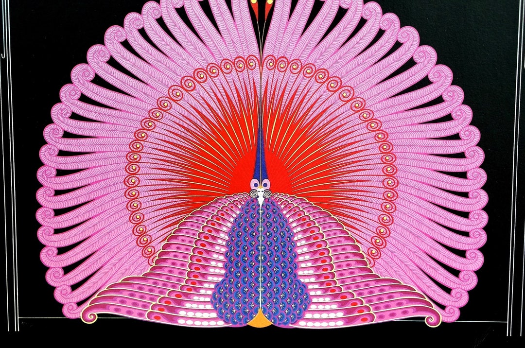 Erte Matted Print 1987 PHOENIX REBORN BIRD Egyptian Mythology ...