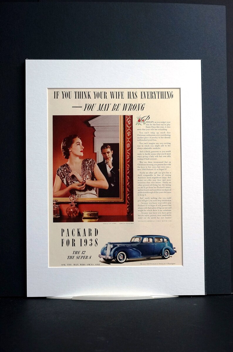 Packard Christmas Ad 1937 - 1938 PACKARD 12 SEDAN SUPER 8 Ad ...