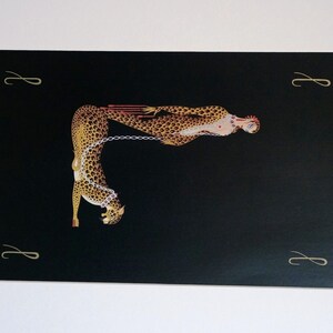Erte 1982 - Letter L - ALPHABET SERIES - Lady and Leopard, Leopard Lady ...