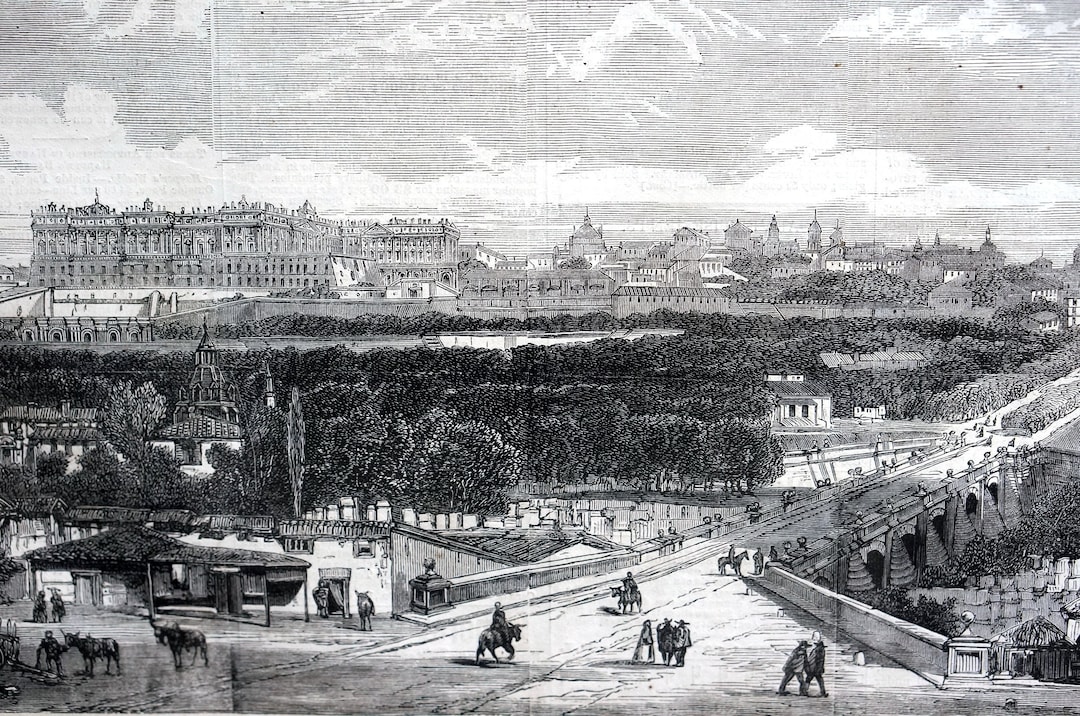 Madrid Spain 1873 ROYAL PALACE VIEW Professionally Matted Harper's ...
