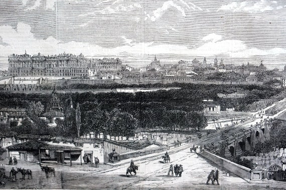 Madrid Spain 1873 ROYAL PALACE VIEW Professionally Matted | Etsy