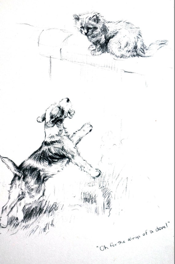 Dog Chasing Cat Clip Art