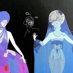 Erte Matted Print 1987 EVENING and NIGHT SUNDOWN Stars Gowns Costumes ...