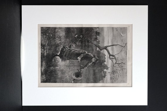 Butterfly Net 1878 Victorian Girls CHASING BUTTERFLIES | Etsy