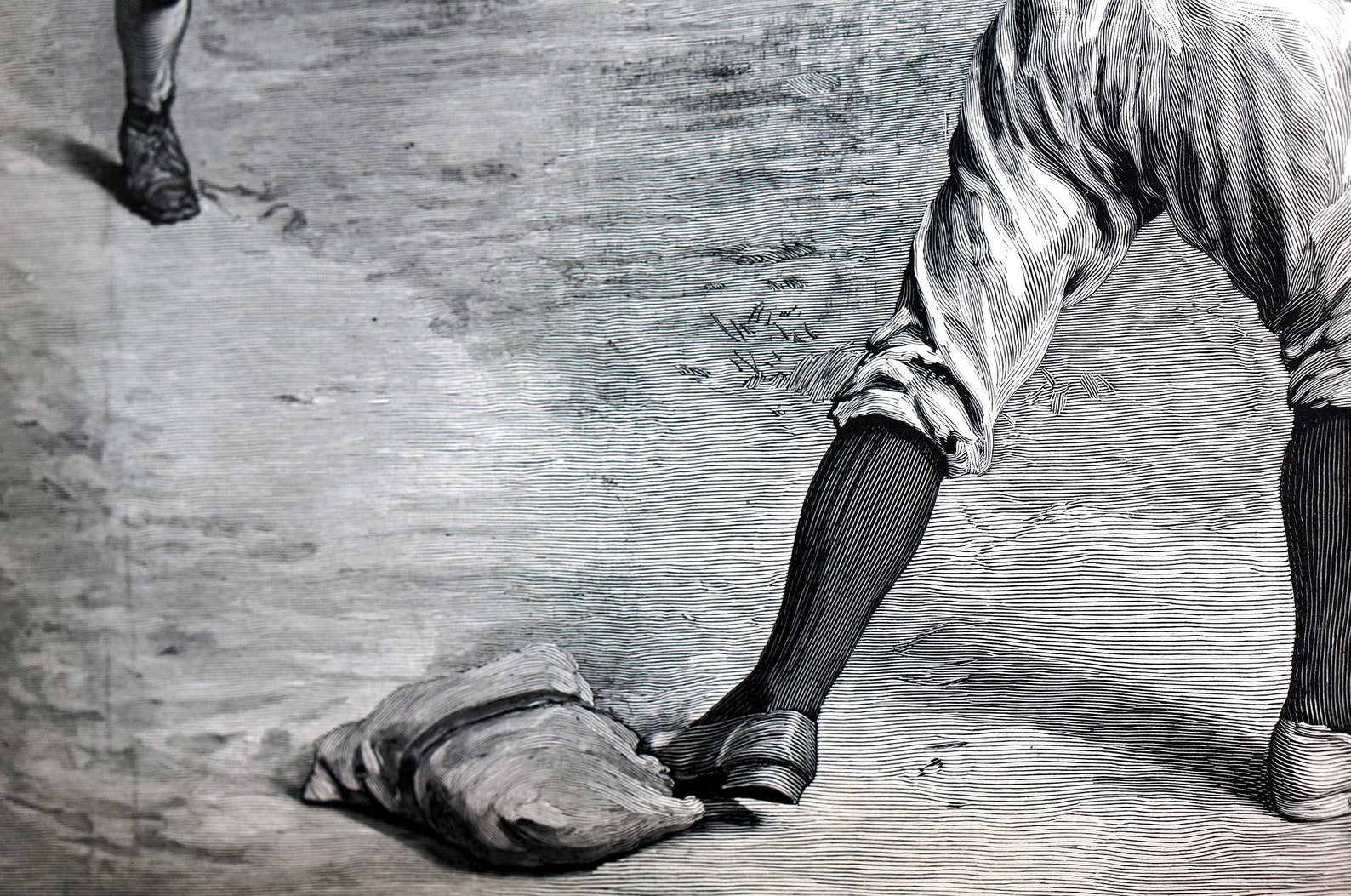 Baseball Game 1887 THROWN OUT on SECOND Team Batter Pitcher Catcher ...
