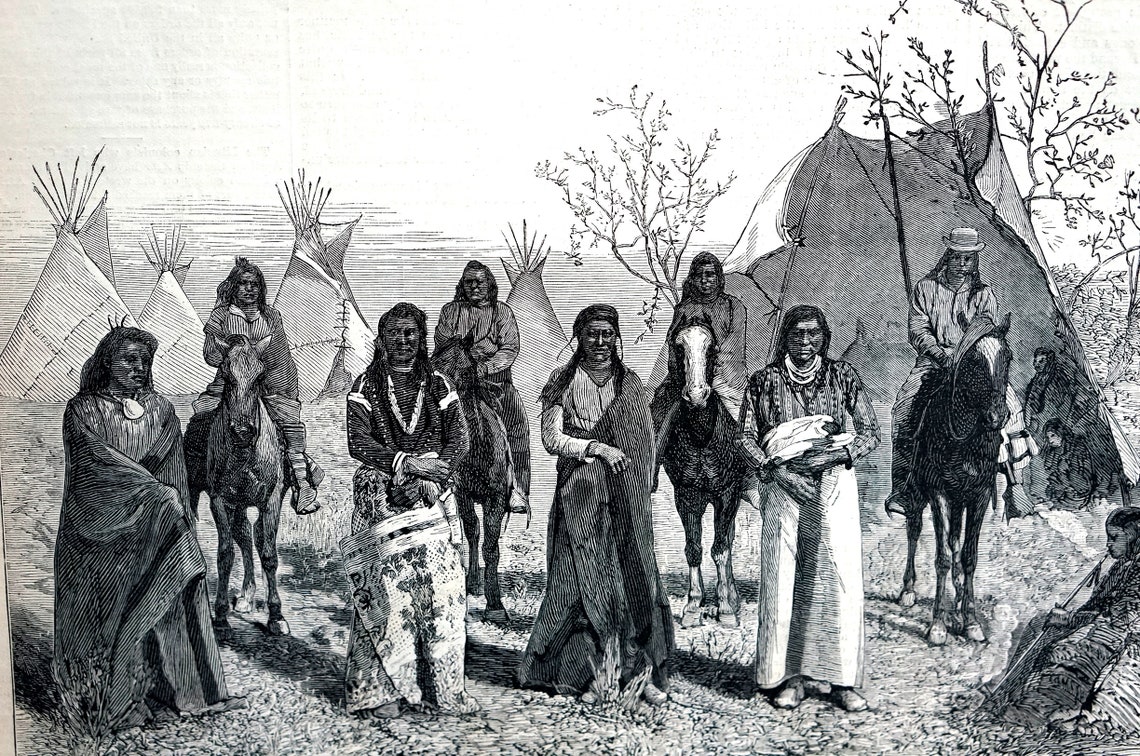 Bannock Indians 1878 INDIAN CAMP TEEPEES Children Antique - Etsy