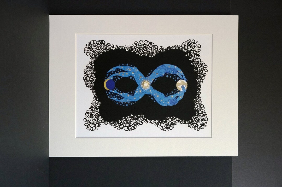 Erte Matted Print 1982 - the NUMERALS - NUMBER EIGHT 8 - Planets ...