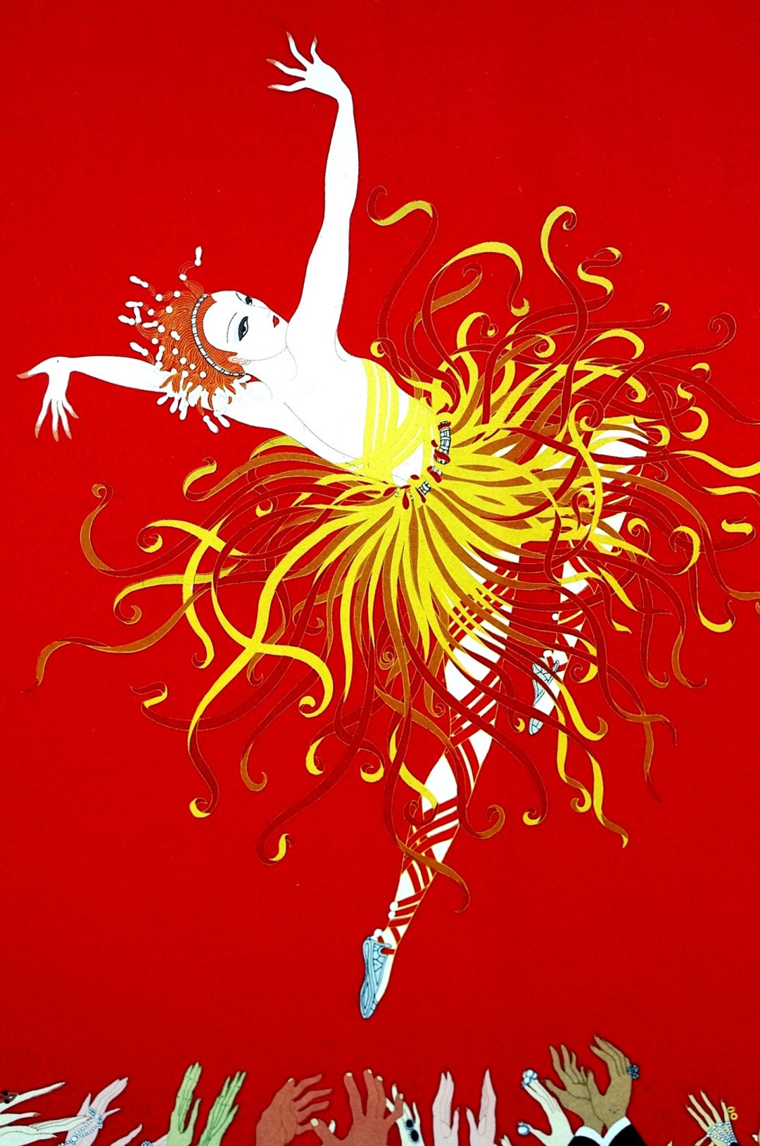 Erte Matted Print 1982 - Audience APPLAUSE - BALLET DANCER Theater ...