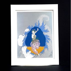 Erte Matted Print 1987 COMING of SPRING AUTUMN Season Bursting Flowers ...