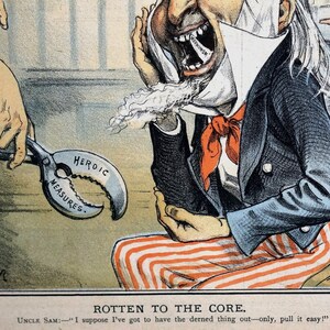 Mormonism Toothache 1883 Uncle Sam at Dentist PULLING MORMON TOOTH ...
