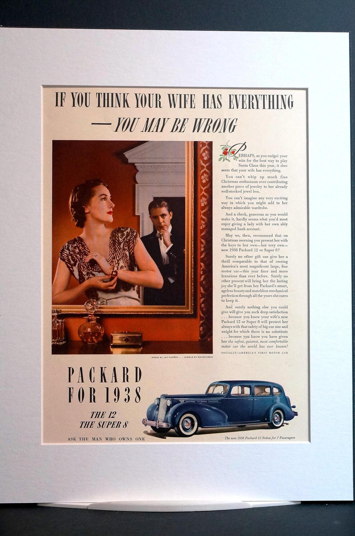 Packard Christmas Ad 1937 - 1938 PACKARD 12 SEDAN SUPER 8 Ad ...