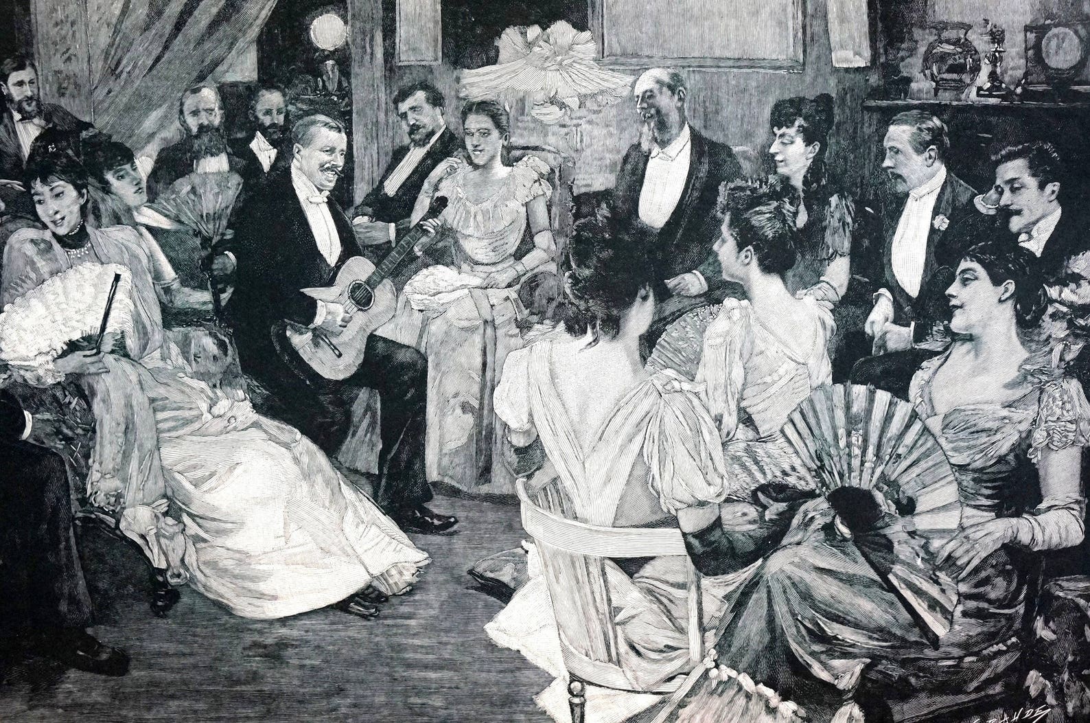 Guitar Music Player 1899 VICTORIAN PARTY MUSICAL Chason a La - Etsy New ...