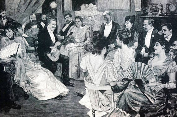 Guitar Music Player 1899 VICTORIAN PARTY MUSICAL Chason a La | Etsy