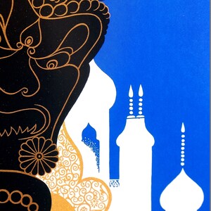 Erte Matted Print 1991 MASKS and MOSQUES Blue Eyes Persians - Etsy