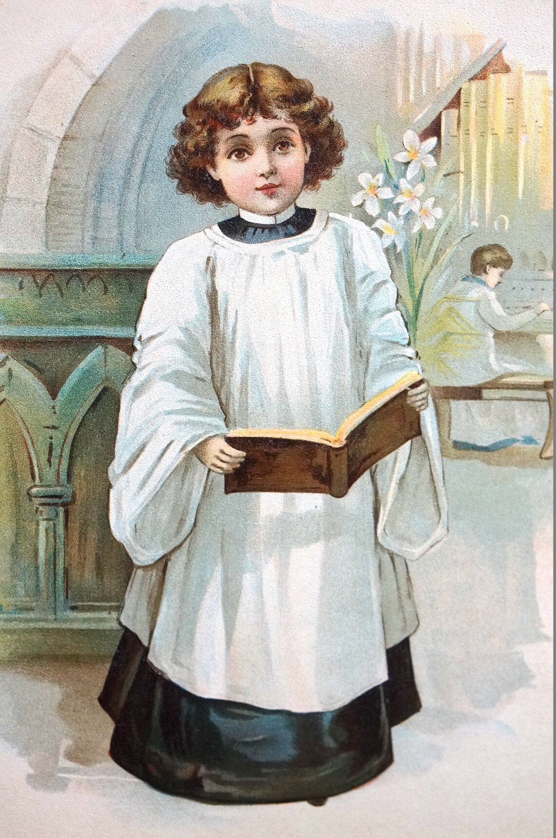Victorian CHOIR GIRL SINGING in Church Circa 1900 Boy | Etsy