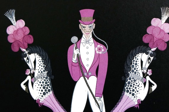 Erte 1982 Letter W ALPHABET SERIES Circus Ringmaster | Etsy