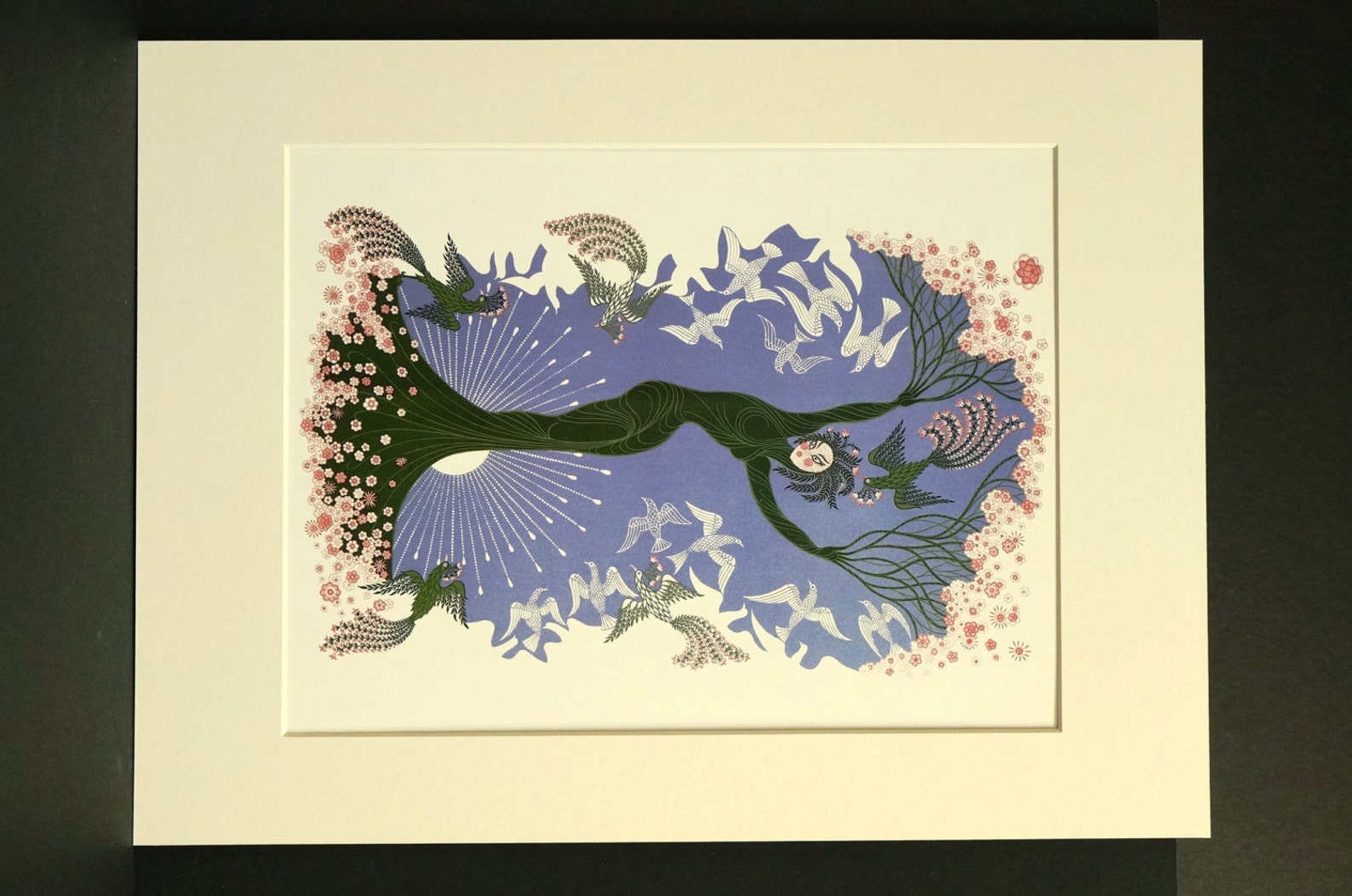Erte Matted Print 1982 - SEASONS SPRING Fashions Birds FLOWER Garden ...