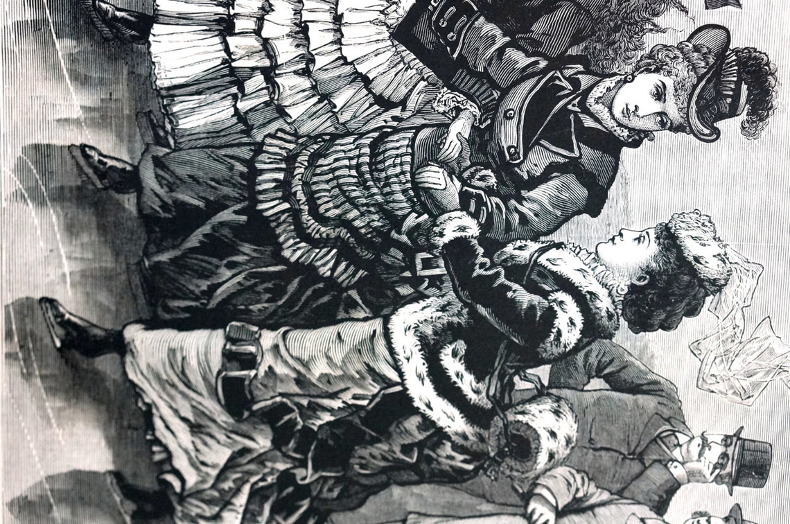 Hyde 1875 Central Park Nyc LAST SKATING PARTY Winter Victorian | Etsy