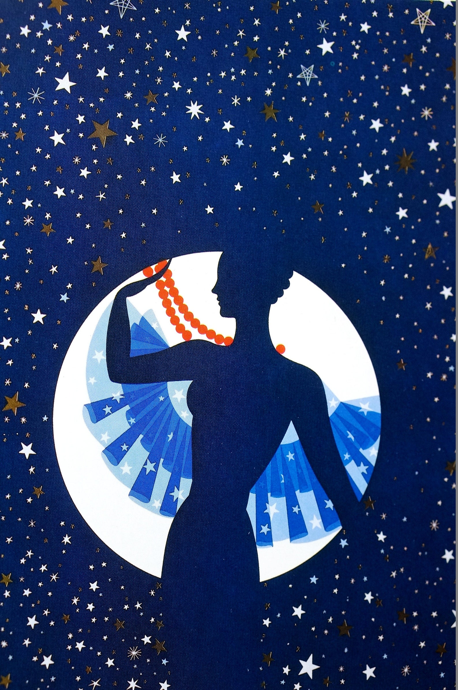 Erte 1991 STAR SPANGLED NIGHT Stars Moon Moonlight Patriotic Art Blue ...
