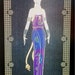 Erte Matted Print 1991 SCANDINAVIAN PRINCESS Purple and Blue Evening ...
