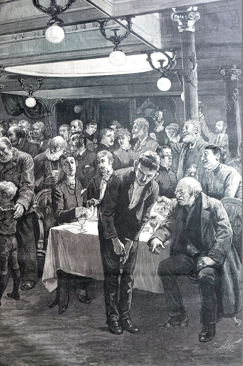 Captains Table CRUISE Passenger SHIP 1887 Toast DINING on Ship - Etsy