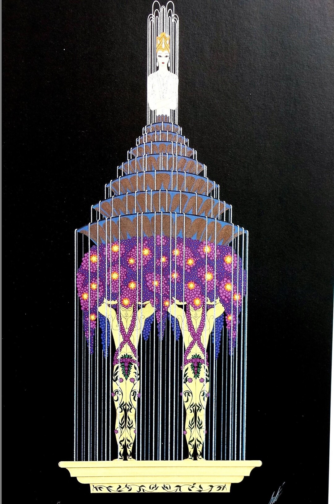 Erte Matted Print 1987 PERFUME - PURPLE BOTTLE Queen Stopper ...