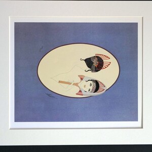 Erte Matted Print 1982 - FLAPPER Looking in the MIRROR Jewel HEADBAND ...