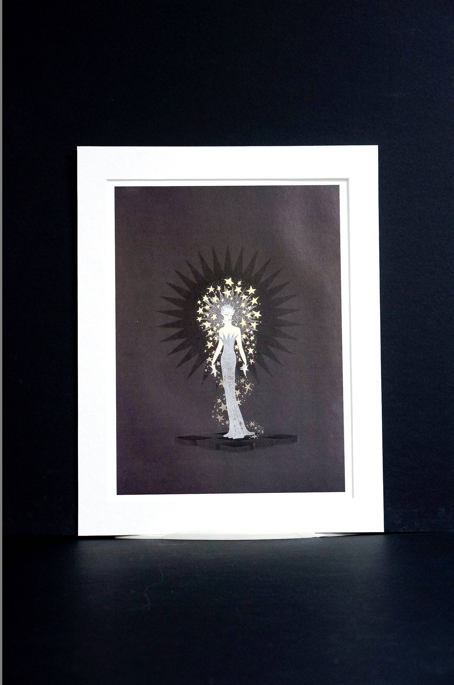 Erte Matted Print 1987 STARSTRUCK STAR STRUCK Starry Night - Etsy