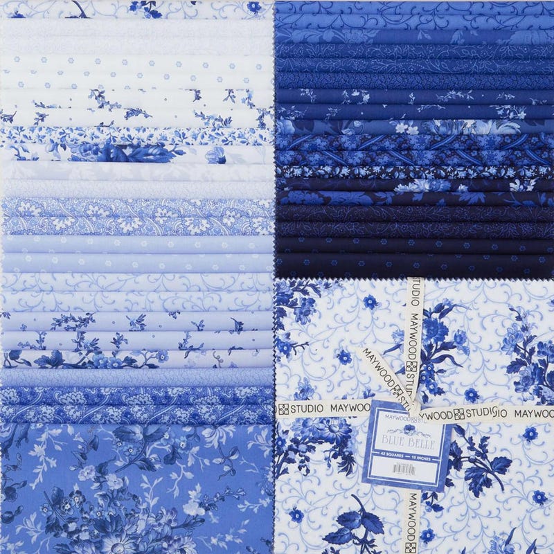 Pieces of Fabric Blue - Etsy