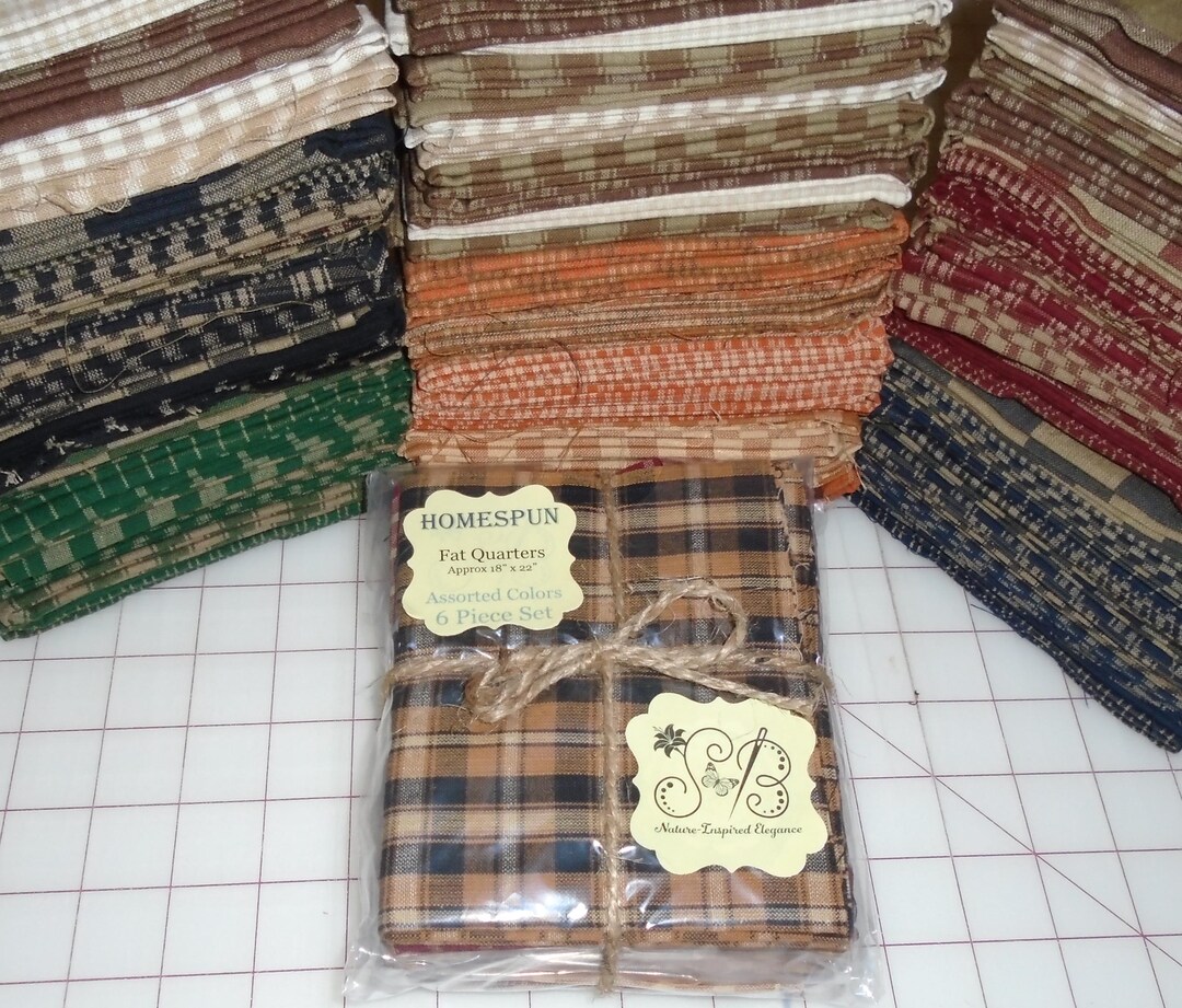 Homespun Grab Bag - 6 Fat Quarters, 6 Different Color Families - Etsy