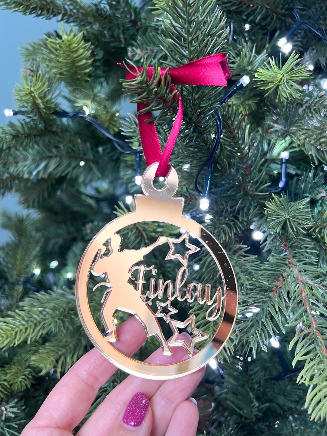 Personalised Karate Christmas Bauble Tree Ornament: Mirrored Acrylic ...