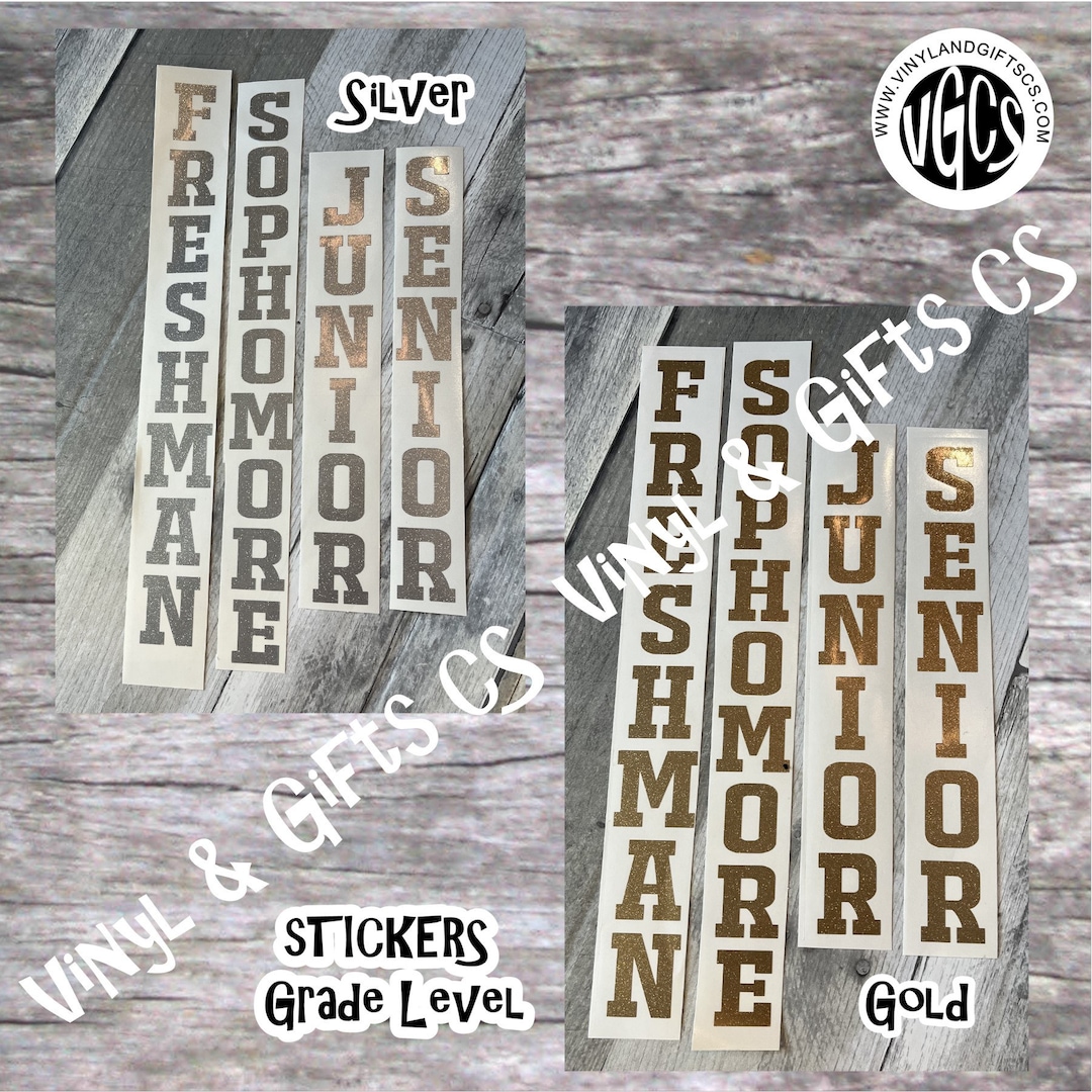 HOMECOMING Stickers Grade Level Freshman Sophomore Junior Senior Gold ...