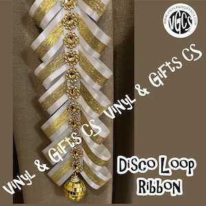 Homecoming Mum Pre-made Fancy Ribbons - Disco Ball & Loop Ribbon FREE ...