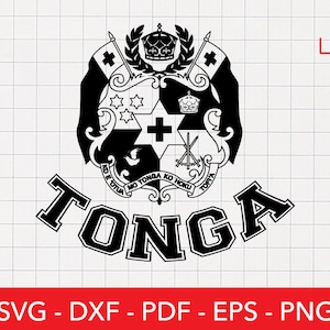 Tonga Svg, Tongan Flag Svg, Seal of Tonga Svg, Tongatapu Crest, Badge ...