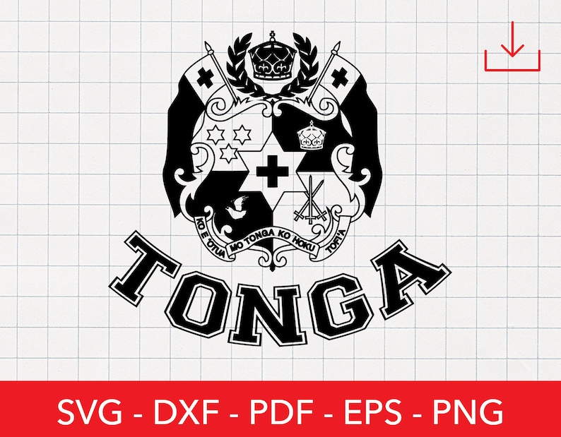 Tonga Svg, Tongan Flag Svg, Seal of Tonga Svg, Tongatapu Crest, Badge ...