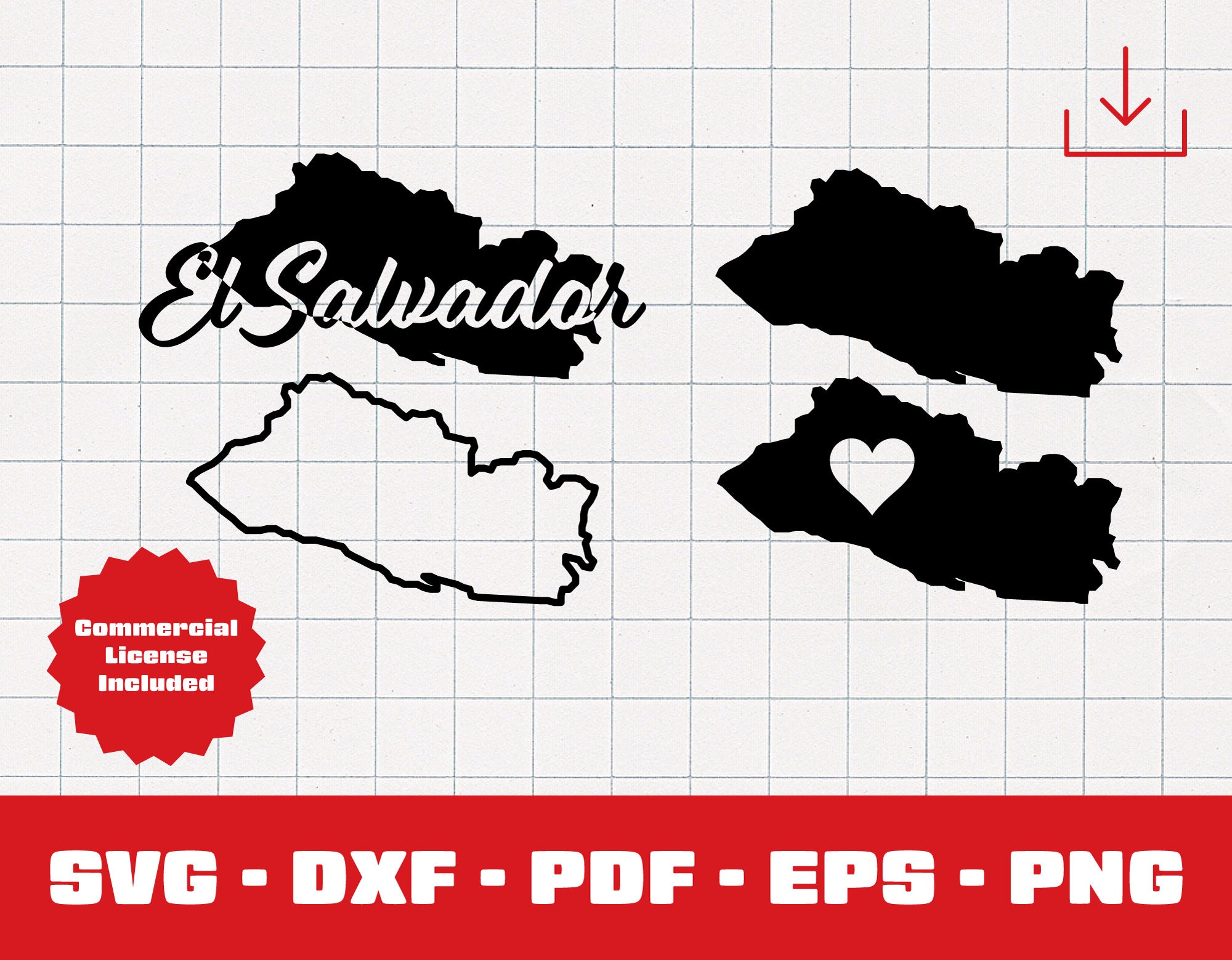 El Salvador Svg Country Svg El Salvador Map Svg Svg Bundle - Etsy