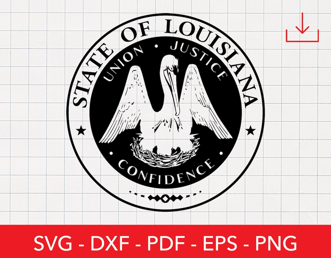 Louisiana Svg, Louisiana State Seal, Pelican Clipart, Crest, Emblem ...