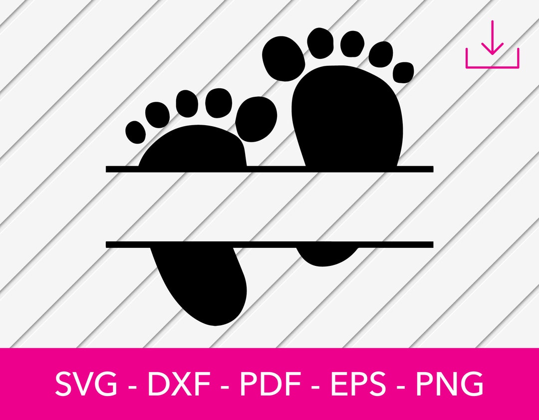 Baby Svg, Baby Feet Split Frame Svg, Newborn Svg, Baby Feet Footprints ...