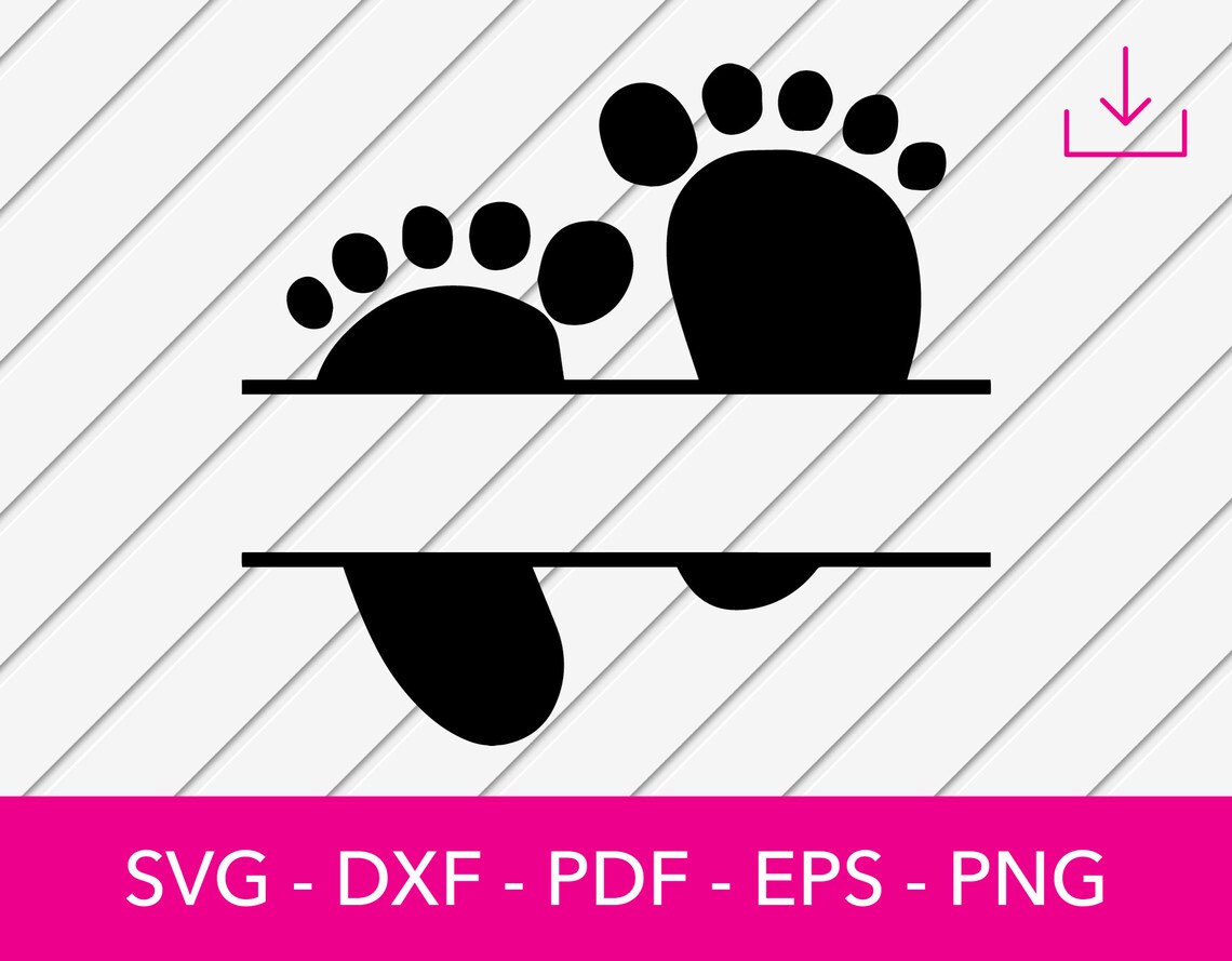 Baby Svg, Baby Feet Split Frame Svg, Newborn Svg, Baby Feet Footprints ...
