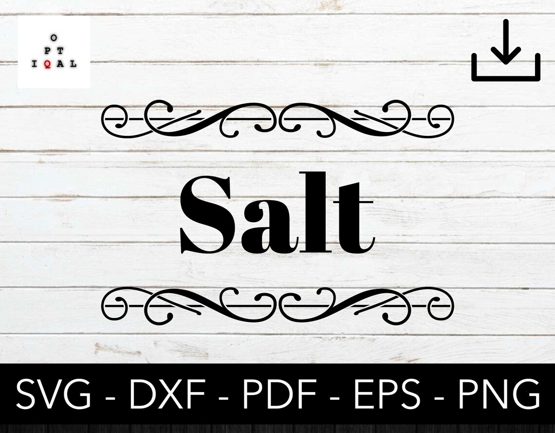 Salt Label Svg Salt Logo Svg Salt Svg Kitchen Svg Label - Etsy