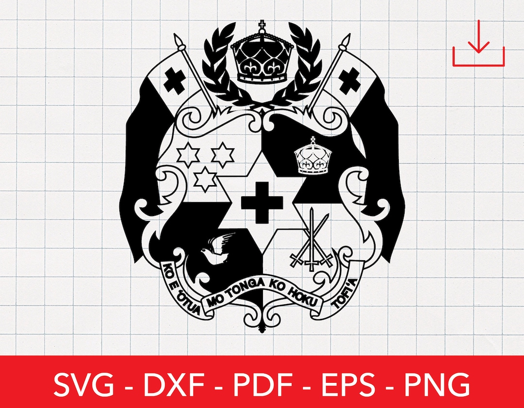 Tonga Svg, Tongan Flag Svg, Seal of Tonga Svg, Tongatapu Crest, Badge ...