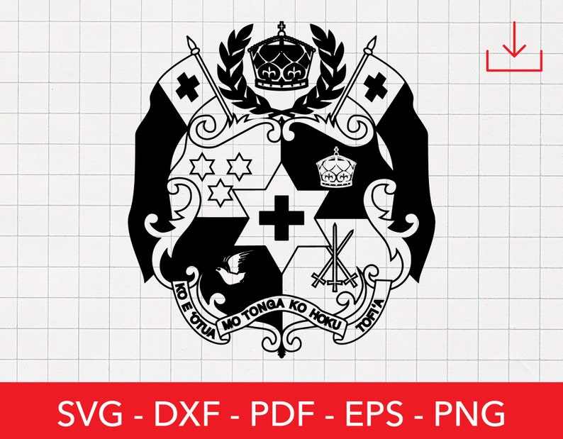 Tonga Svg, Tongan Flag Svg, Seal of Tonga Svg, Tongatapu Crest, Badge ...