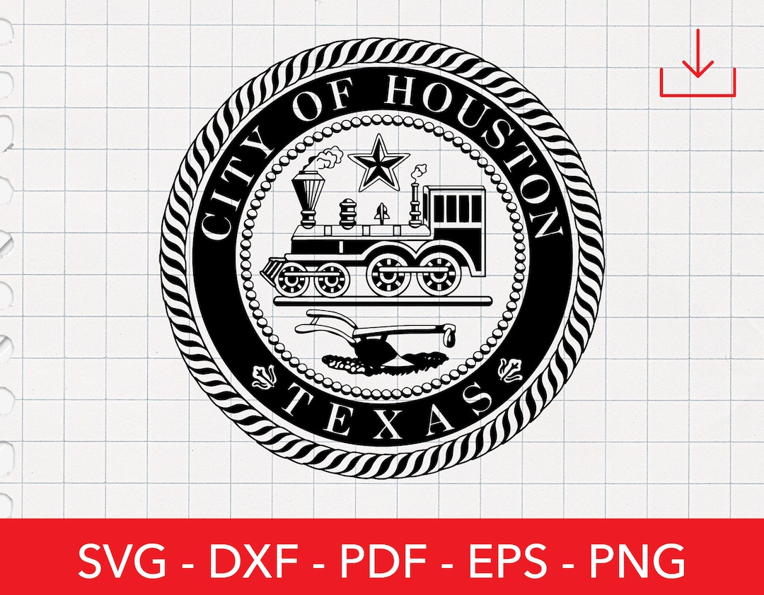 Houston Texas Svg, Houston City Seal Svg, Png, Crest, Badge, Emblem ...