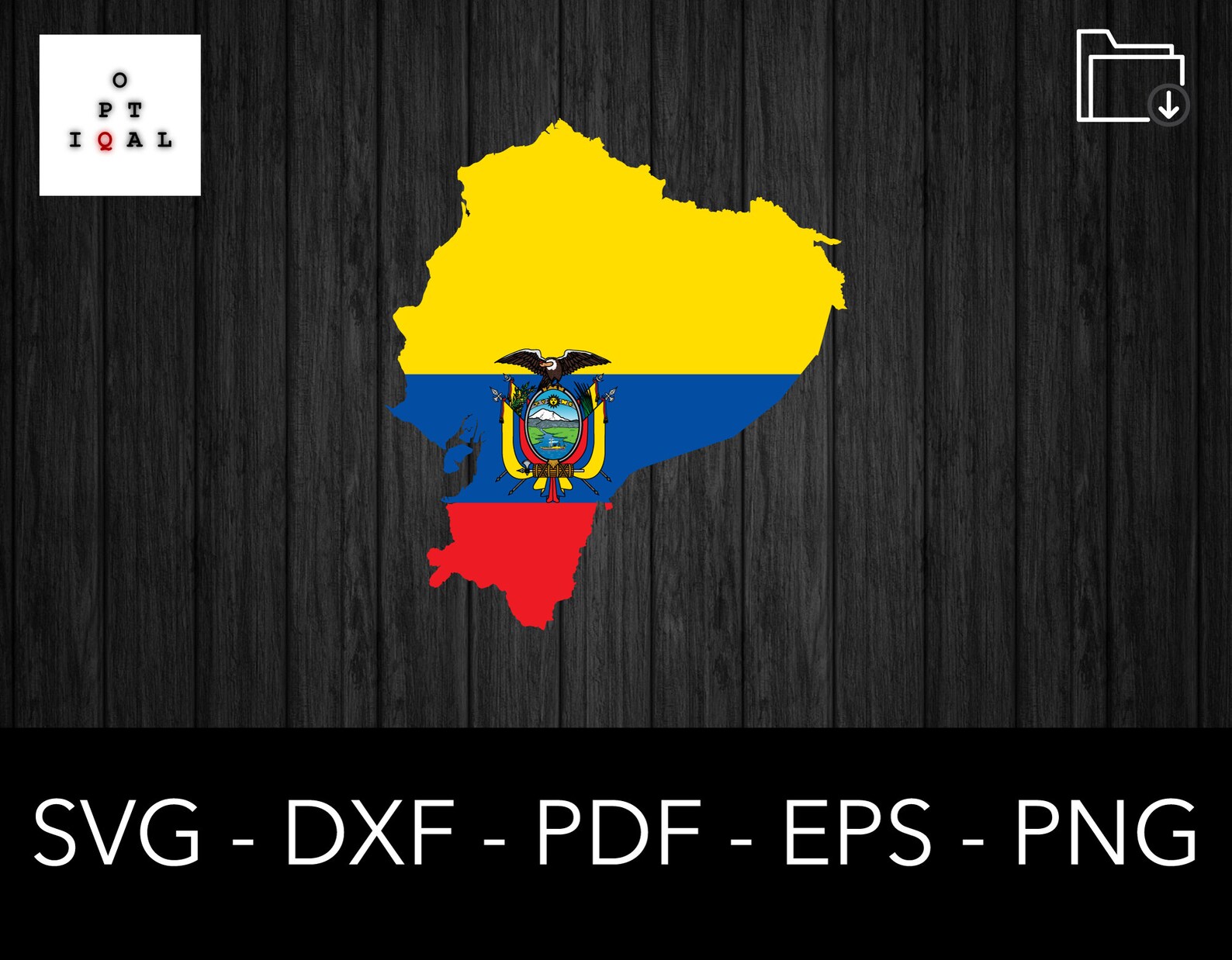 Ecuador Flag Map Shape SVG - Sticker, Vector, Decal, Logo, Clipart ...