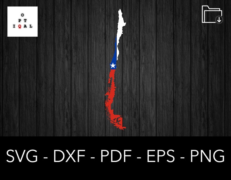 Chile Flag Map SVG Sticker Vector Decal Logo Clipart - Etsy